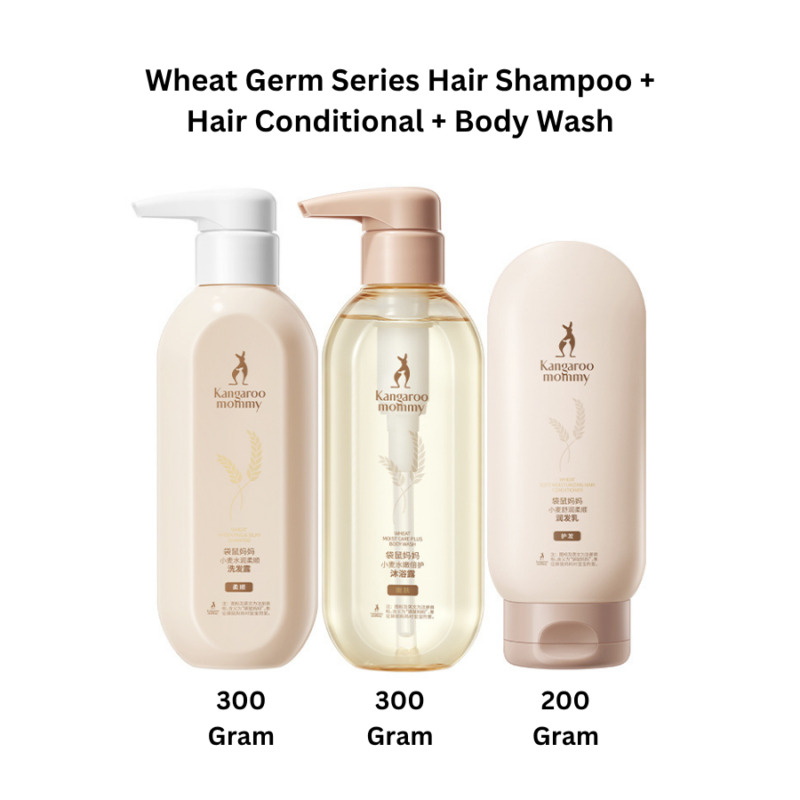 Wheat Germ Hair Shampoo (300ml) + Body Wash (300ml) + Hair Conditional ...